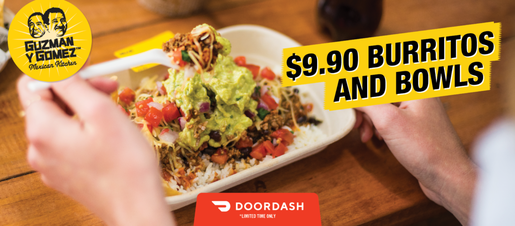 $9.90 Burritos & Bowls on DoorDash | Guzman y Gomez