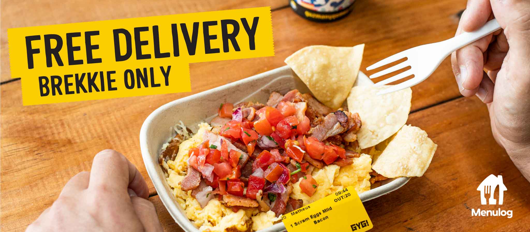 Brekkie delivered FREE via Menulog