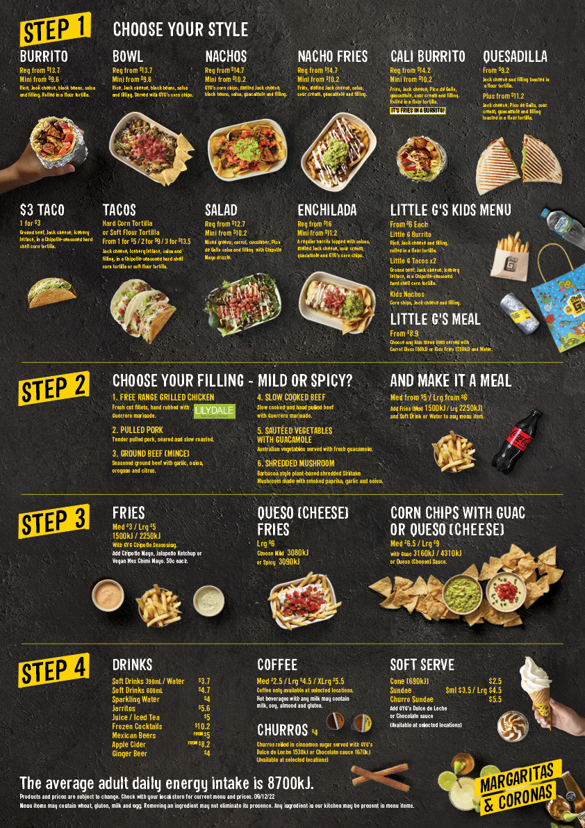 Our Menu (T2) - GYG Mexican Kitchen
