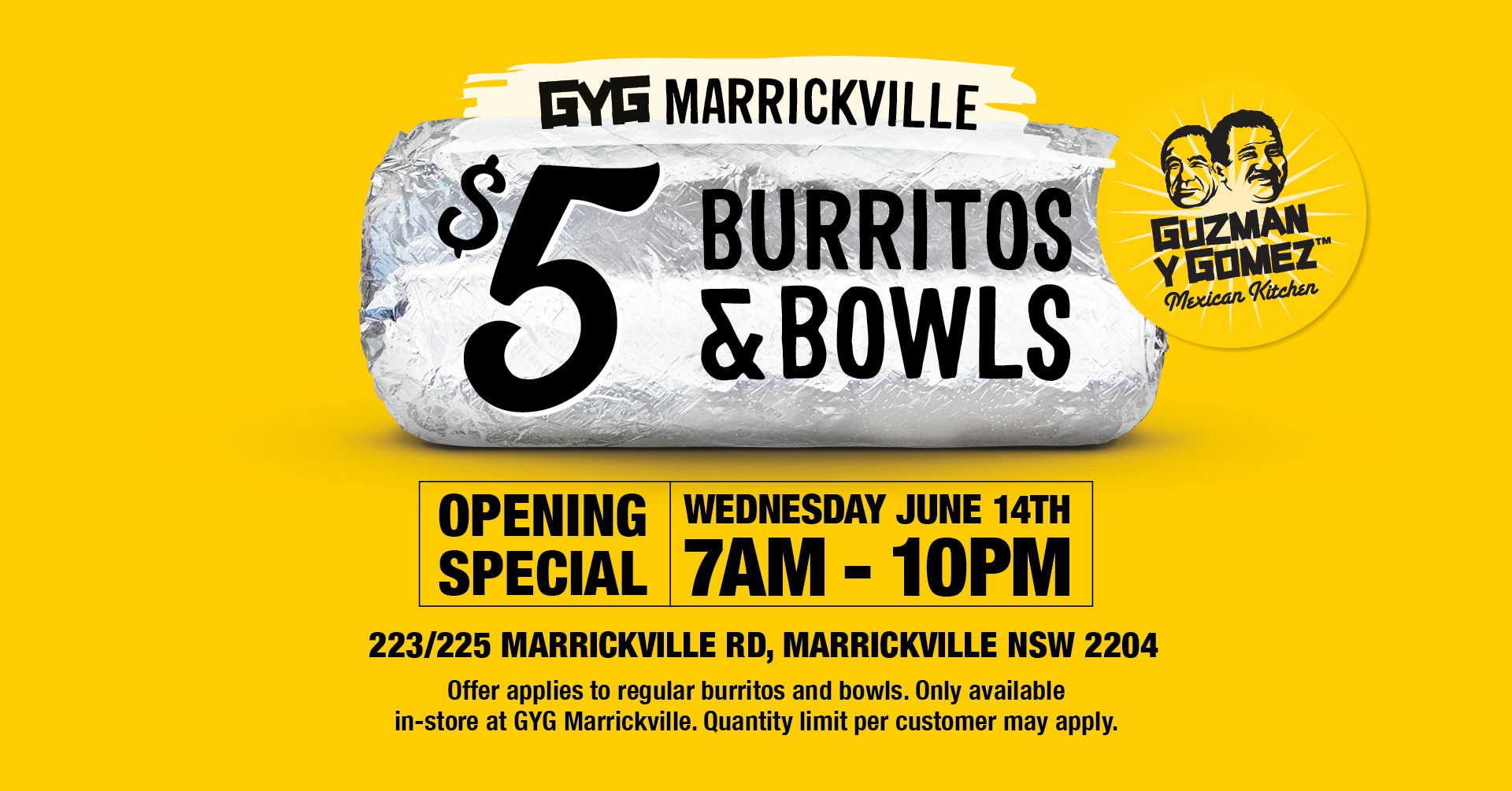 GYG Marrickville $5 Opening Day | Guzman y Gomez