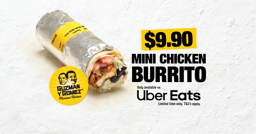 $9.90 Mini Chicken Burritos on Uber Eats