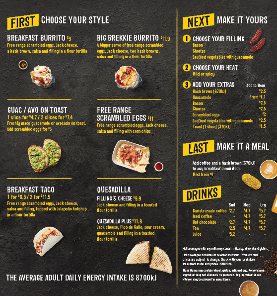 Our Menu (T2) - GYG Mexican Kitchen