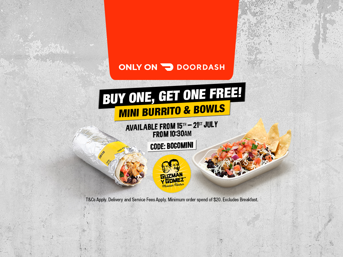 BOGOF Mini Burrito & Bowls on DoorDash | Guzman y Gomez