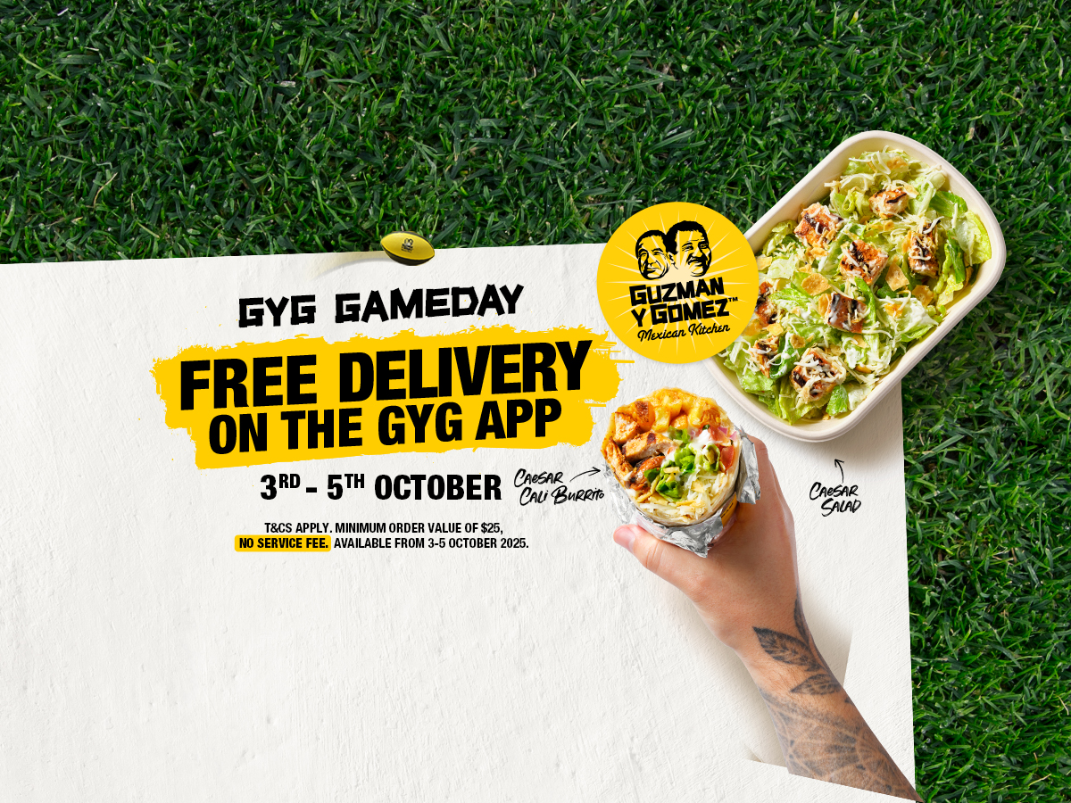 FREE GYG Delivery this Game Day | Guzman y Gomez